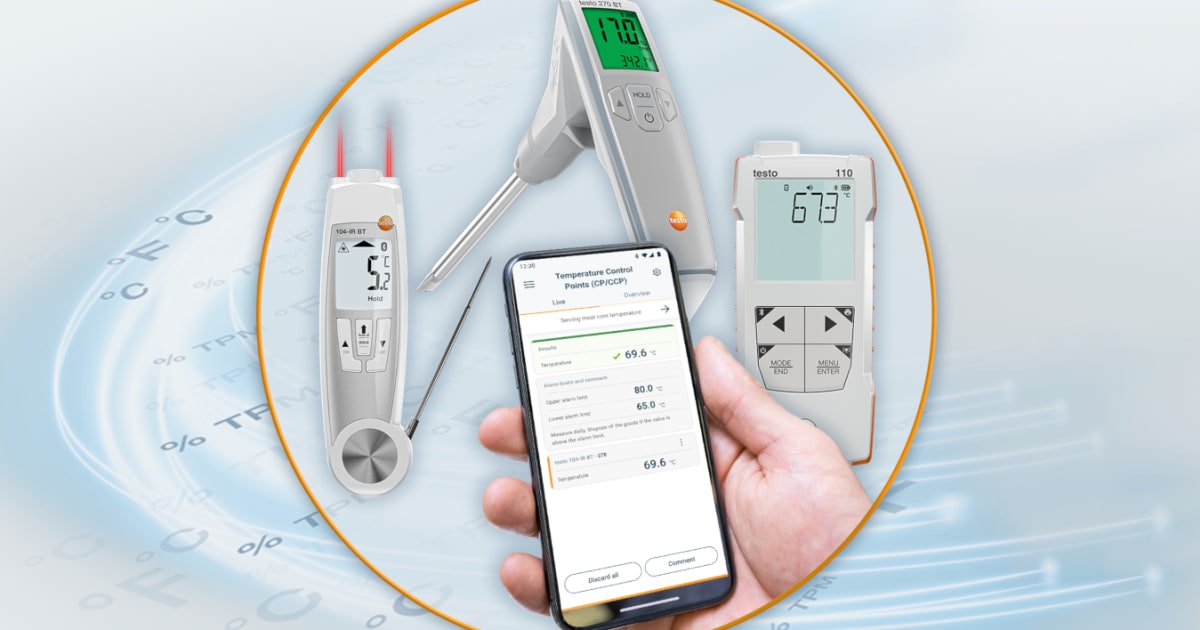 testo Smart App for food measuring instruments