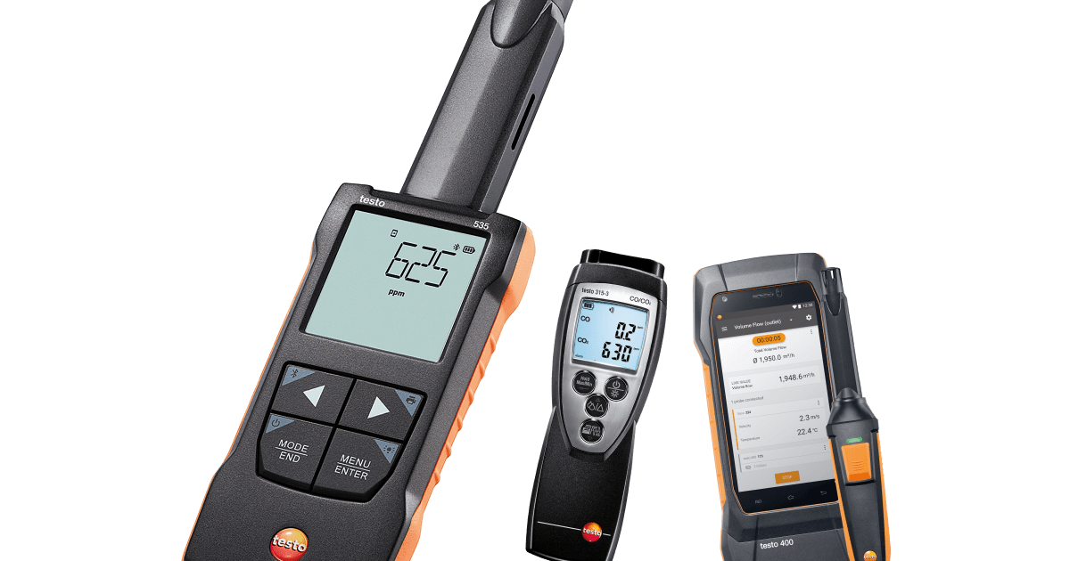 CO₂ measuring devices and CO₂ analyzer – on the safe side with Testo