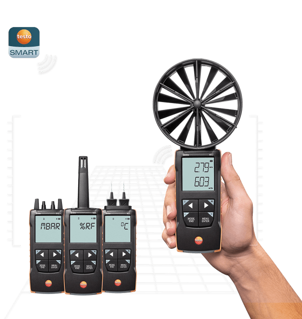 Compact HVAC measuring instruments from Testo