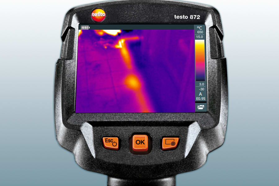 Cámara termográfica Testo para localización de fugas