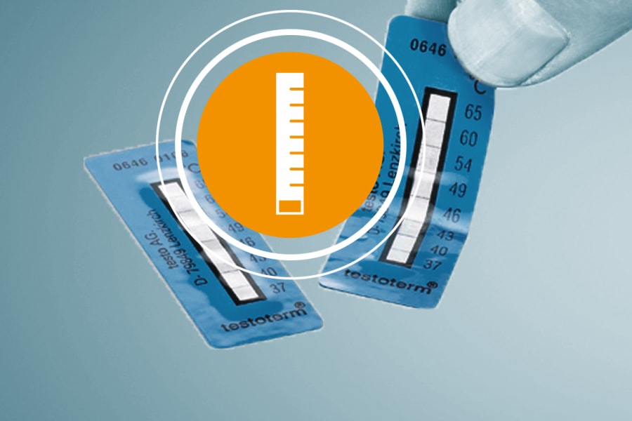 Temperature measuring strips