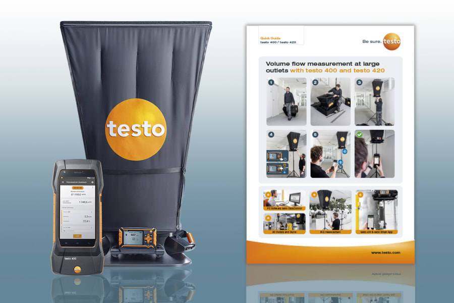 使用 testo 400 测量体积流量