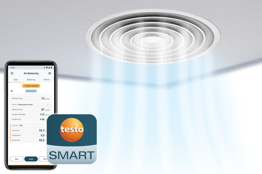 Smart App: PRO measuring program Air balancing