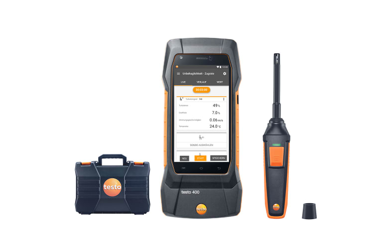 Thermo-Anemometer testo 405i mit Smartphone-Bedienung