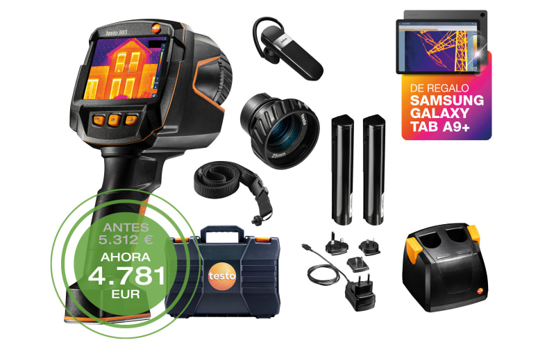Set cámara termográfica testo 883-2 con tablet de regalo y precio promo