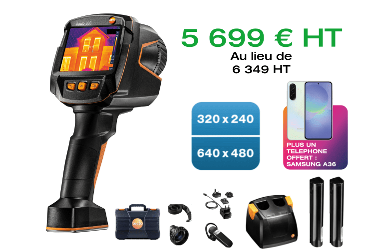 testo 883-2 kit - Caméra thermique testo 883-2 avec objectifs 42° et 12 ...