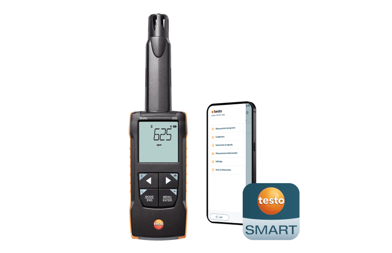 testo 535 – Cyfrowy miernik CO₂ współpracujący z aplikacją mobilną
