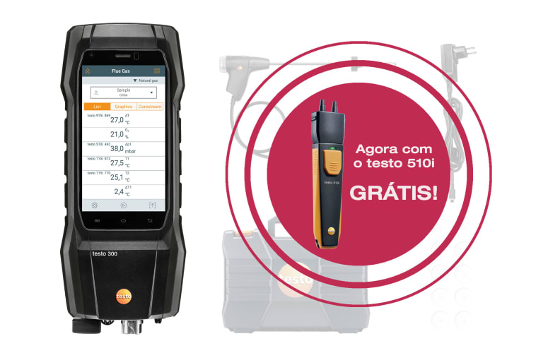 Kit analisador de combustão testo 300