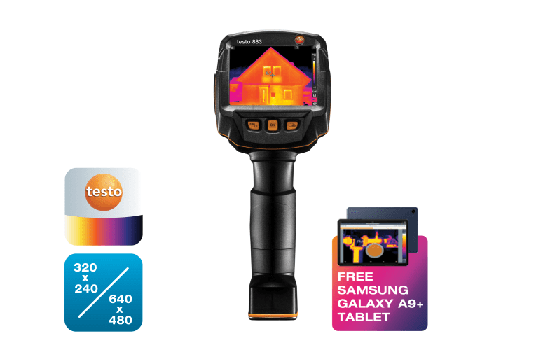 testo 883-2 - thermal imager (320 x 240 pixels, manual focus, App, laser)