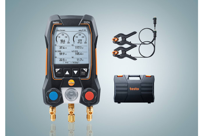 testo 550s Basic Kit – Smart digital manifold with wired clamp ...