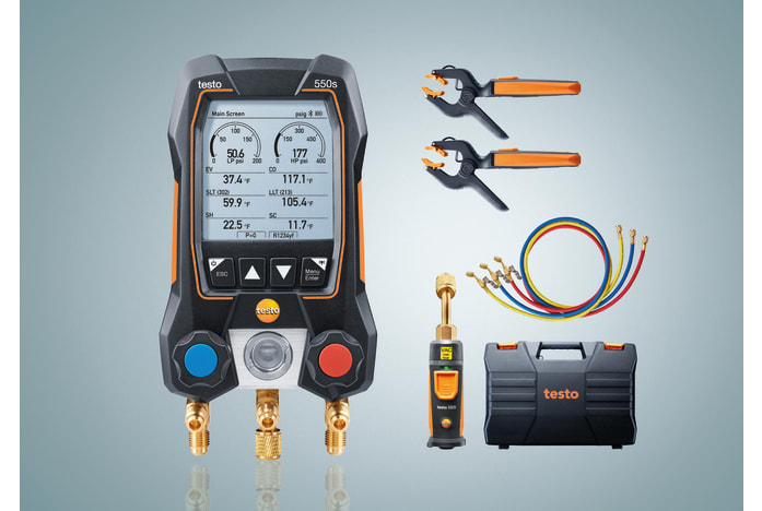 testo 550s Smart Kit – Smart digital manifold with wireless clamp ...